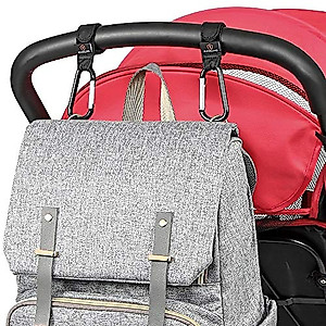 Stroller Hooks, RUVALINO Universal Multi-Purpose Stroller Clips for Your Buggy, Pushchair or Pram, Black, 2 Pack