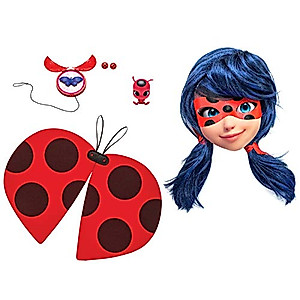 Miraculous: Tales of Ladybug and Cat Noir Deluxe Role Play Set Ladybug Costume Kids Fancy Dress Set with Mask and Accessories Ladybug Superhero Costumes for Girls and Boys