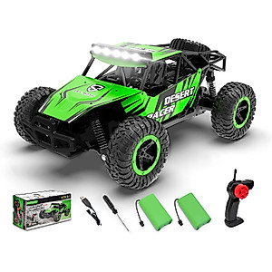 RACENT Remote Control Car, 2.4Ghz High Speed 20KPH RC Cars for Boys, 1:16 Scale All Terrain Monster Truck Off Road RC Truck (Green and Blue)