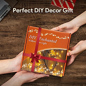 NIDISETPJAS Enchanted Willow Vine Lights with Remote, Christmas Swags Decorations Indoor Room Decor, 18 Branches 144 LEDs Lighted Willow Vine Lights for Walls Bedroom Home Decor