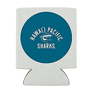 Hawaii Pacific University Shark Logo Can Cooler - Drink Sleeve Hugger Collapsible Insulator - Beverage Insulated Holder