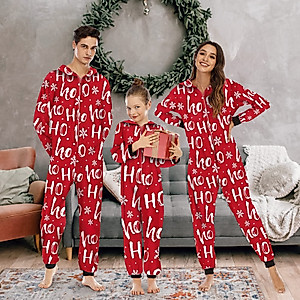 Christmas Pajamas Family Matching Pyjamas Set Holiday Sleepwear Pjs Gifts for Mens Womens Reindeer Loungewear Xmas Jumpsuit Mom L