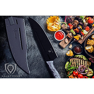 DALSTRONG Delta Wolf Series Chef Knife 8" Bundled with Delta Wolf Series Paring Knife 4" with PU Leather Sheath - Black Titanium Nitride Coating - G10 Camo Handle