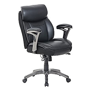 Serta® Smart Layers™ Siena Bonded Leather Mid-Back Manager's Chair, Black