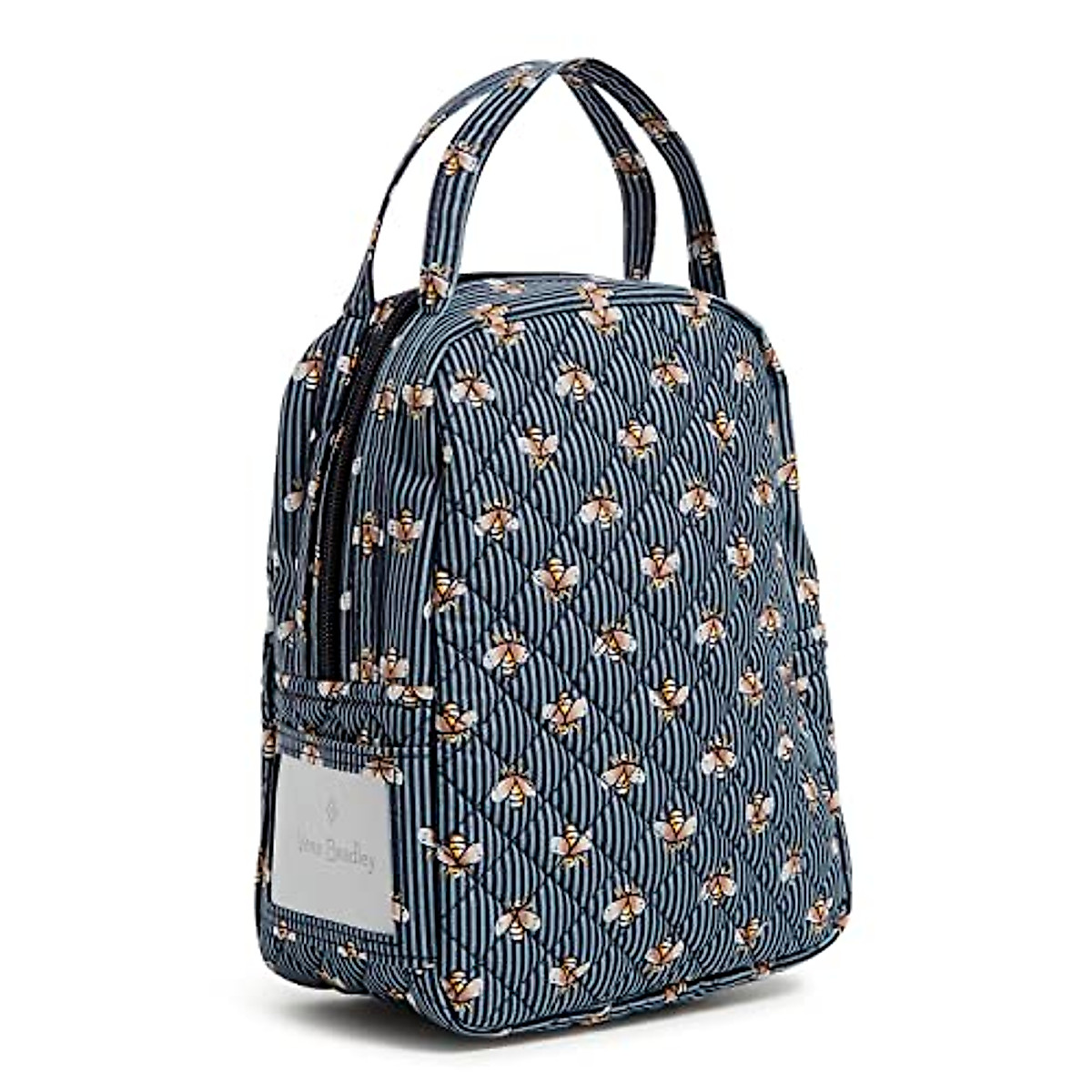 Vera Bradley Women's Cotton Lunch Bunch Lunch Bag, Bees Navy - Recycled Cotton, One Size