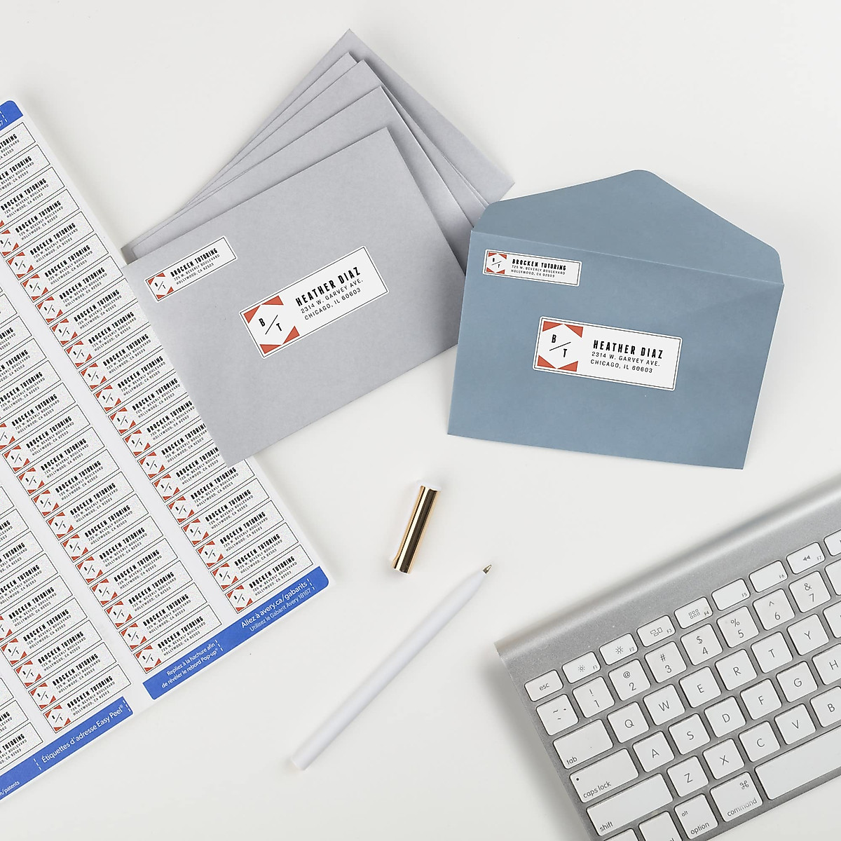 Avery Printable Return Address Labels with Sure Feed, 0.5" x 1.75", White, 800 Blank Mailing Labels (18167)