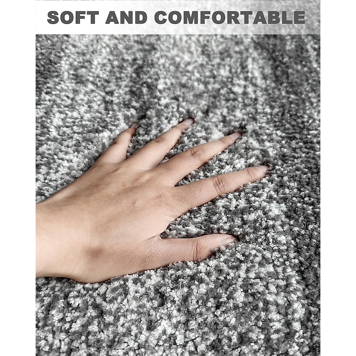 Artnice Grey 24"x36" Soft Machine Washable Non-Slip Bath Mat, Absorbent & Quick Drying, Modern Bathroom Rug