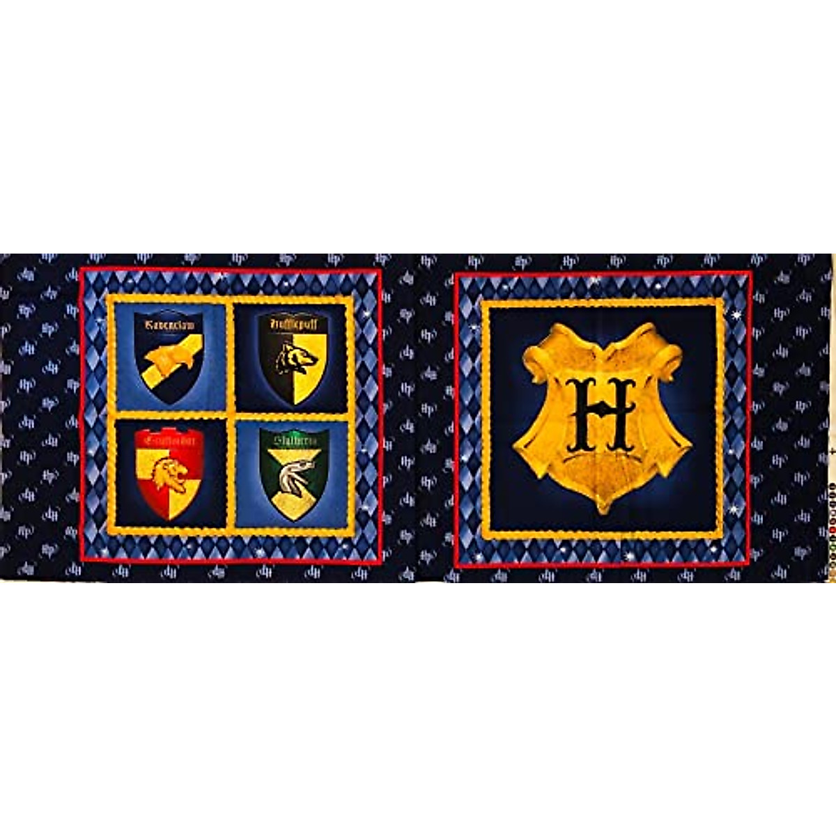 Wizarding Cotton Fabric Quilt or Pillow Panel - 2 Large Blocks (Great for Quilting, Sewing, Craft Projects, Wall Hangings, Throw Pillows and More) 18" X 44"