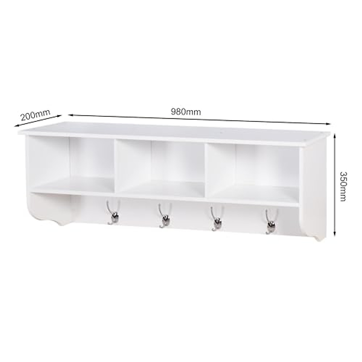 White Wall Shelf Garage Storage Rack Floating Shelves Garage Storage Rack, Garage Storage Organization Systerm, Heavy Duty Garage Ceiling Storage Racks,Floating Shelves,Entryway Wall Mounted Coat Rack