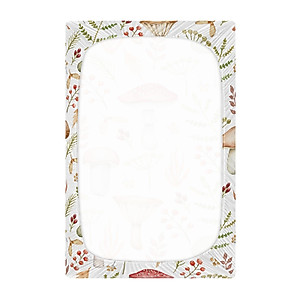 Kigai Mushroom Twig Fitted Crib Sheet for Girls and Boys, Soft Breathable for Standard Crib & Toddler Bed Mattress, 27 x 39 in