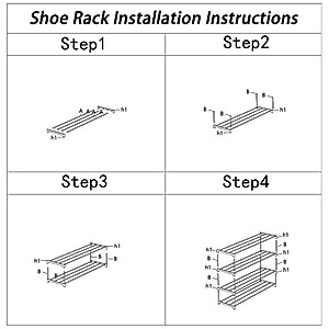 LODFHLL 4-Tier Small Shoe Rack，Narrow Shoe Rack Storage Stackable Sturdy Metal Standing Shoe Shelf Organizer for Closet,Entryway,Hallway