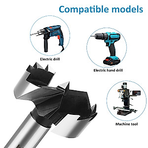 HPHOPE 10mm Forstner Bit, Forstner Drill Bit 10mm for Wood, Drill Bits Round Shank