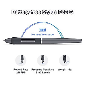 Drawing Tablet Artisul A801 Graphics Tablet 9 Inch Art Tablet with 8192 Pressure Battery-Free Pen, 4 Hot Keys, Compatible with Windows, macOS & Android Mobile, Perfect for OSU, Animation, Art Design