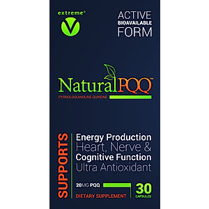 NaturalPQQ - Cellular Energy for The Active Lifestyle - 20mg PQQ, Mitochondrial Biogenesis