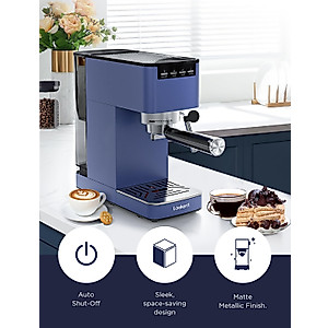 Laekerrt Espresso Machine 20 Bar Espresso Maker with Milk Frother Steam Wand, Compact Espresso Coffee Machine for Cappuccino and Latte (Navy Blue, Upgraded Version) Gift for Coffee Lovers, Dad, Mom