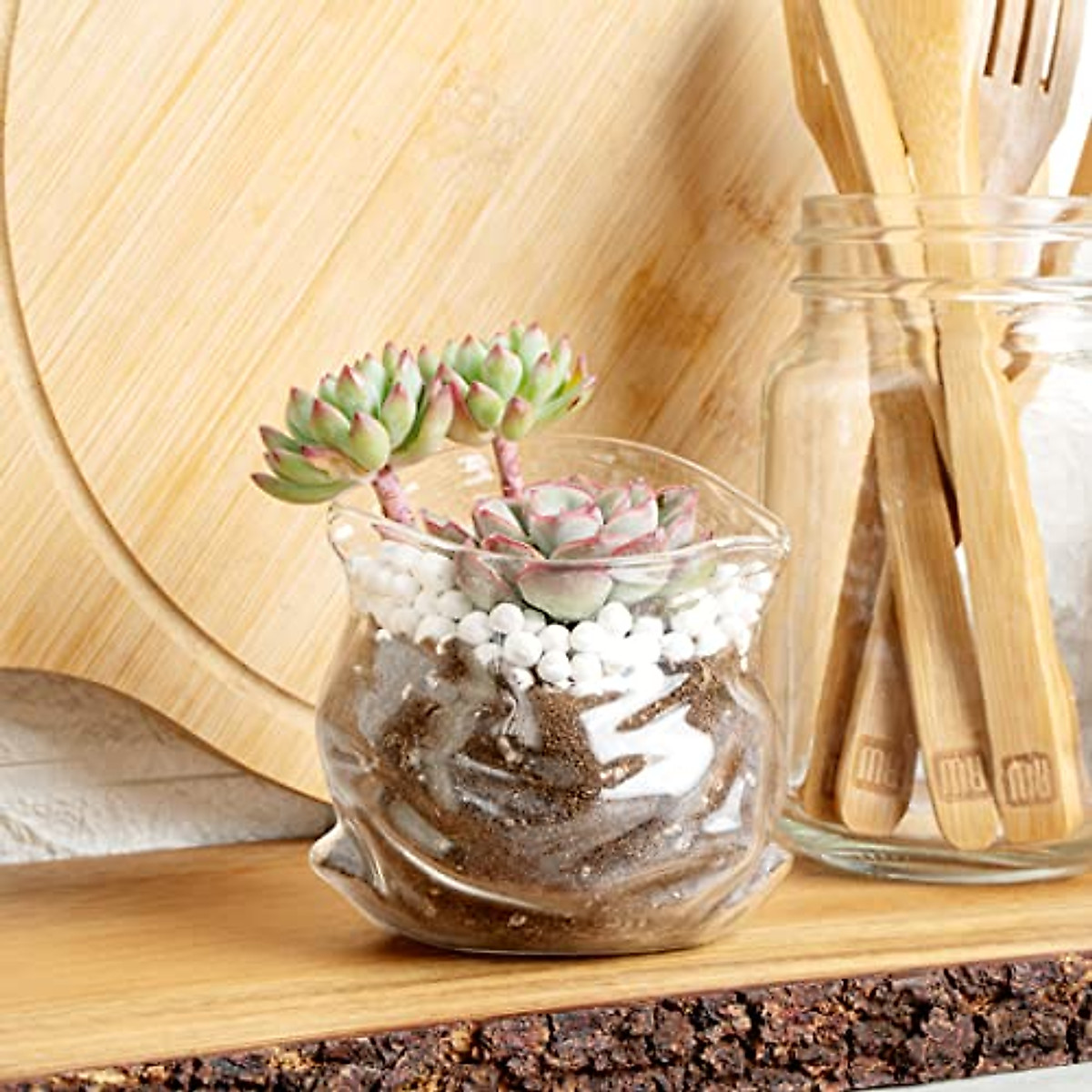 8 Ounce Glass Zipper Bag, 1 Small Glass Bag - Realistic Crinkled Edges, Serve Candy, Popcorn, or Nuts, Clear Glass Bag Bowl, Dishwashable, Flat Base - Restaurantware.