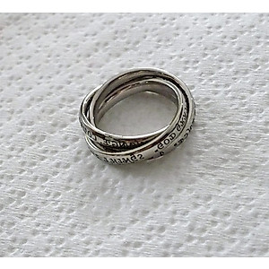 Stainless Steel Triple Band "Serenity Prayer" Ring (7)