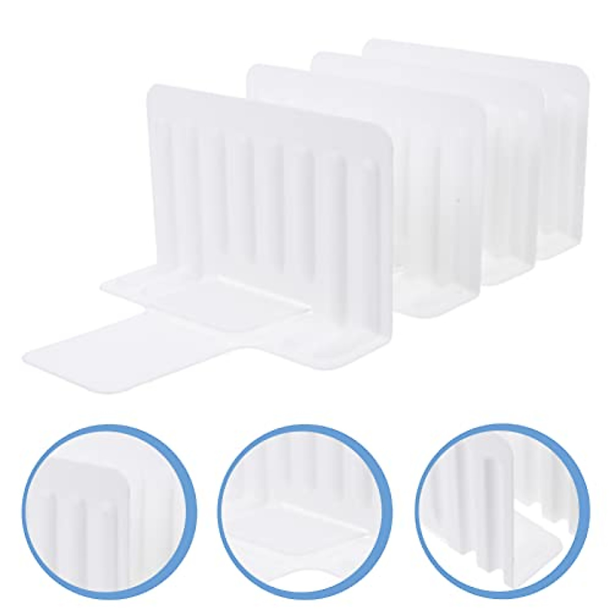 Operitacx Refrigerator Replacement Shelves Drawer Dividers Organizers Clear Plastic Drawers Separator 4pcs Adjustable Kitchen Drawer Organizer for Clothing Utensil Office Bookshelf Storage
