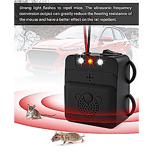Under Hood Rodent Repeller, Professional Mouse Repellent, Ultrasonic 12V Car Pest Repeller Squirrels, Pack Rat Deterrent for Cars Trucks RV Engine Bay Warehouse Attic with Evictor Strobe Light 2 Pack