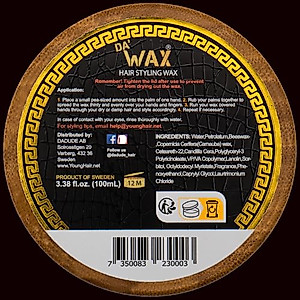 Da'Dude Hair Wax for Men - Ultra Strong Hold, Matte Finish, Non-Greasy Hair Styling, 100ml Eco-Friendly Wooden Tub