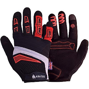 Kratos Anti-Slip Cycling Gloves for Men and Women, Touchscreen Breathable Bicycle Gloves| Mountain Bike Gloves for BMX ATV MTB Riding, Road Racing, Bicycle, Boating.