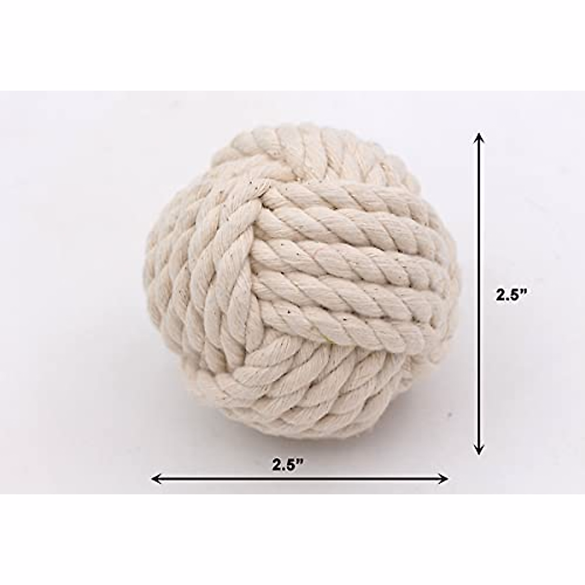 RII 6pcs 2.5" Nautical Decorative Rope Ball, Cotton Rope, Nautical Bowl Filler, Rope décor, Vase & Tray Bowl Filler, Home Tabletop Décor, Wedding and Party Display Props, Housewarming Gift