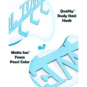 Qmetalart Pool Towel Racks, Metal Art Towel Hooks Hanger Organizer Outdoor Indoor Wall for Bathroom Mounted 6 Holder for Bath Towel, Robe Swimsuit, Coat, Bag, Keys