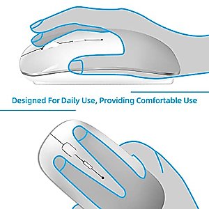 Wireless Mouse for Laptop, Bluetooth Mouse for Macbook Pro/Air/Mac/iPad/Chromebook/Computer -Rechargeale Dual Mode(USB 2.4Ghz + Bluetooth 5.2+ Bluetooth 3.0) Silent Cordless Mouse with USB C Adapter