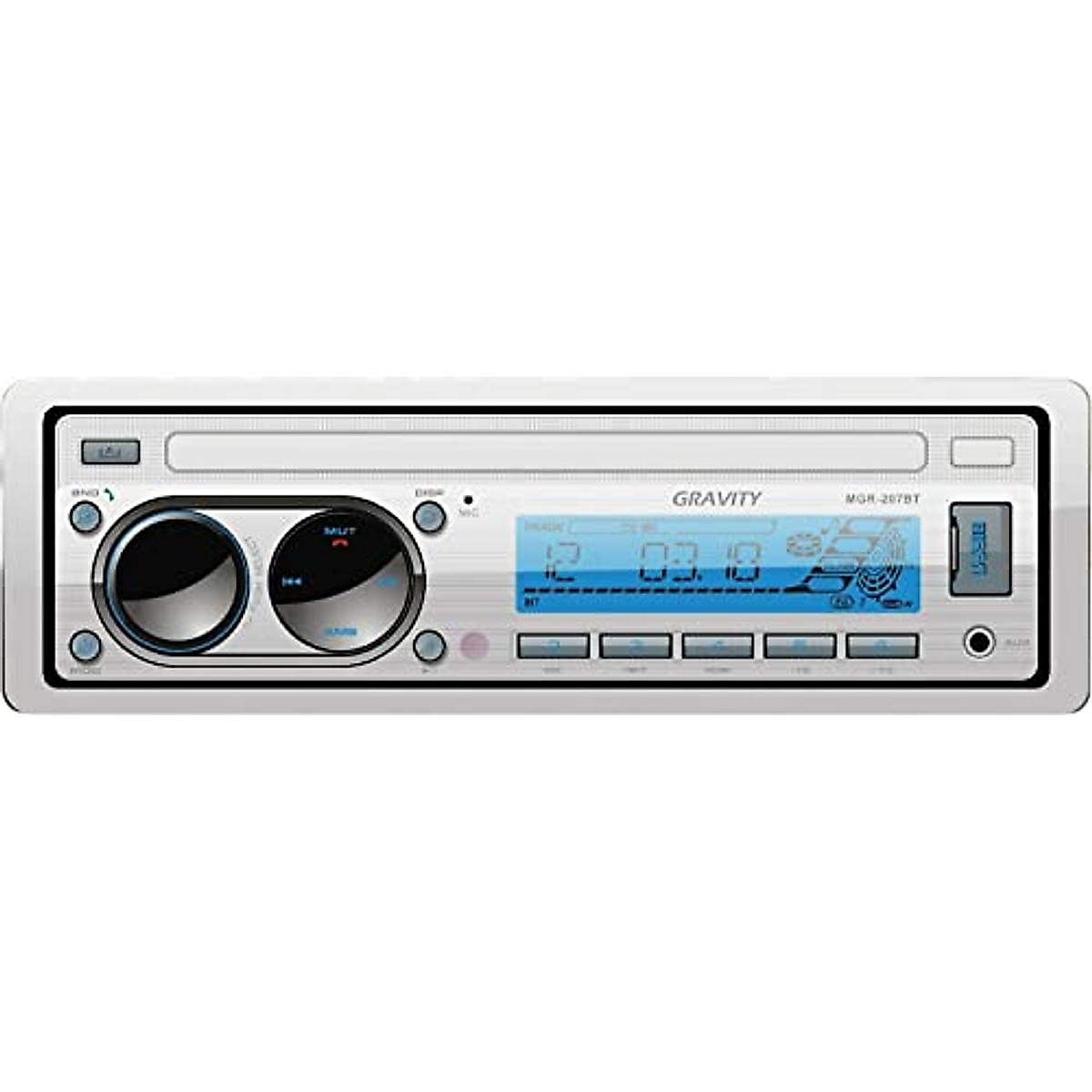 Gravity MGR-207BT 200W A2DP True Marine Stereo AM FM Radio Media Player Receiver with Bluetooth for Boat, ATV, RV, Car, Motorcycle