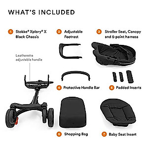 Stokke Xplory X, Signature - Luxury Stroller - Adjustable for Both Baby & Parents’ Comfort - Padding & Harness for Added Safety - Folds in One Step
