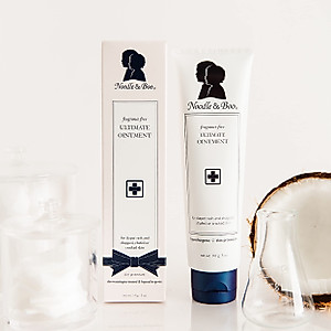 Noodle & Boo Newborn Daily Essentials 4 Piece Gift Set | Newborn 2-in-1 Hair and Body Wash(8 Oz), Super Soft Baby Lotion(8 Oz), Ultimate Diaper Rash Ointment(5 Oz) & Ultimate Cleansing Baby Wipes(72)