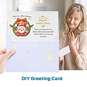 Ohuhu Blank White Cards and Envelopes 100 Pack, 5 x 7 Heavyweight Folded Cardstock and A7 Envelopes for DIY Christmas Greeting Cards, Wedding, Birthday, Invitations, Thank You Cards & All Occasion