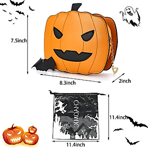 Pumpkin Crossbody Bag Little Devil Shoulder Chain Purse Creative Cute bag (Brown)