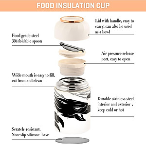 CUPADA Claw Rip Food Jar for Hot and Cold, Paw Stratching Insulated Food Jars Vacuum 17OZ with Folding Spoon for Work Trip Picnic Camping