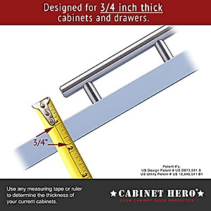 CABINET HERO Slimline - Slip on Cabinet Door Protector Edge Guard - Clear - ¾” Thick - 18” Length (Pack of 4)
