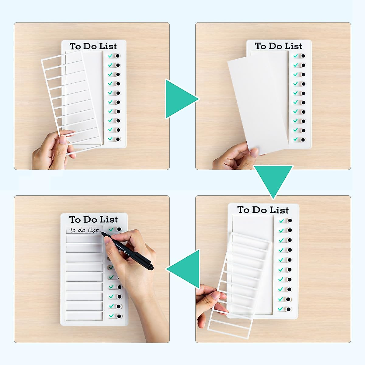 PIQOLA Customized Checklist Board to do List for Kids with Pen DIY Plastic rv Checklist Chore Chart Planner