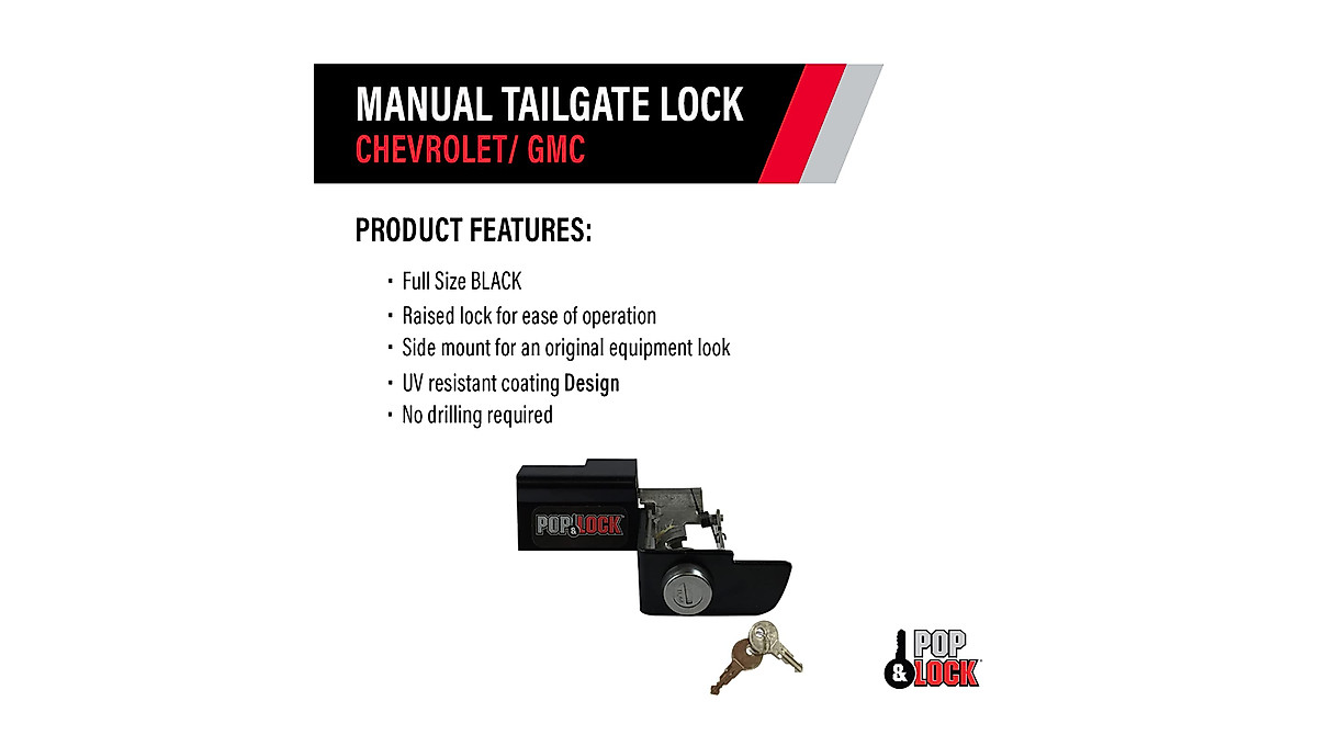 Pop & Lock PL1300 Tailgate Lock for Chevy & GMC Trucks | Secure & Easy ...
