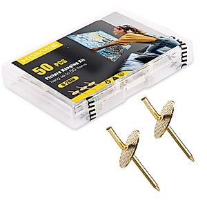 Picture Hangers, Hommie Picture Hangers Nails 50pcs 20lbs One Step Hanging Nails Photo Picture Frame Hanging Hooks Pins Picture Hanging Kit for Home Office Hanging Picture Photo Decorations