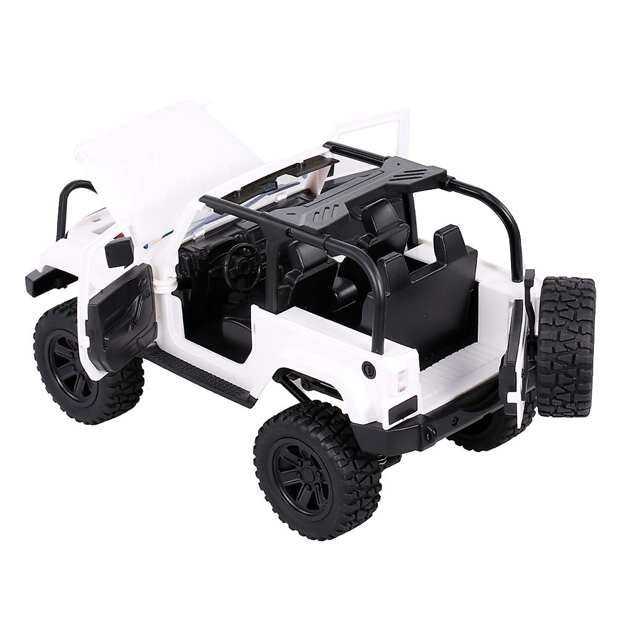 GoolRC F2 RC Car, 1/14 Scale 2.4GHz Remote Control Car, 4WD 30km/h High Speed Racing Car, All Terrains Off Road RC Monster Vehicle Truck Crawler with LED Light for Kids and Adults (White Convertible)