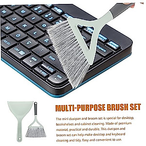 HAWILLOSCH 1 Set Broom Dustpan Desktop Cleaning Broom Mini Cleaning Broom Mini Broom Keyboard Cleaning Brush Household Cleaning Supplies Desktop Cleaning Supplies Mini Dustpan Green Plastic