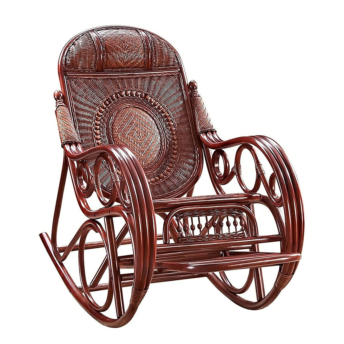 QXWJ Outdoor Wicker Rocking Chair,Rattan Nap Armchair Ergonomic Design,Comfortable and Breathable Living Room Balcony Sun Lounger,Patio Rocker Chair for Poolside,Garden,Backyard,Strong and Sturdy