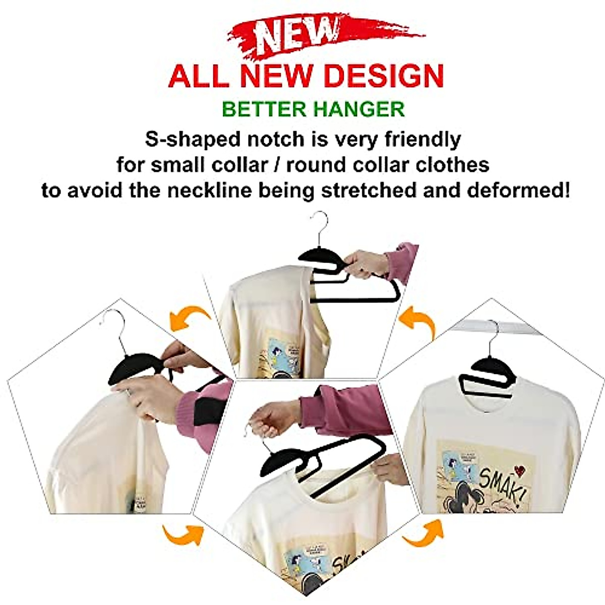 50 Pack Non-Slip Velvet Hangers Suit Clothes Hanger Space Saving Hangers 15~20LBS Heavy Duty Hangers 17.7inch (Black)