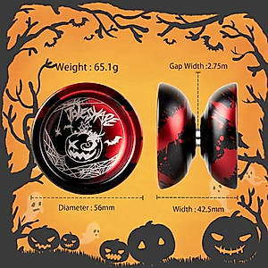 JOLESHARE Professional Unresponsive Yoyo X5 for Pros and Responsive Yoyos for Kids Beginners - Replaceable Unresponsive Bearings, Gloves, Removal Bearing Tool and 5 Cords Included (red Black)