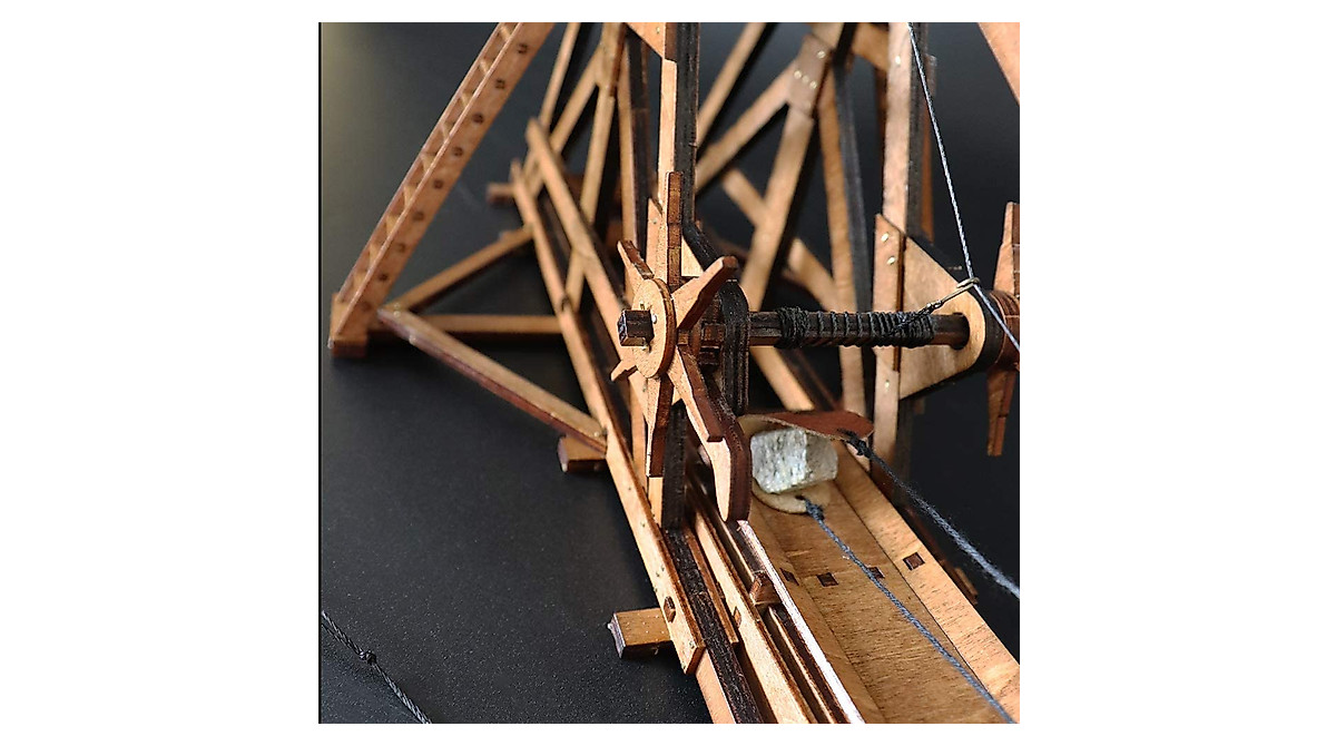 DIY Medieval Trebuchet Model Kit - Wooden Siege Weapon for Adults