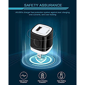 USB Wall Charger Plug, Fast Charging Block, AILKIN 5Pack 1A 1-Port Power Adapter Charging Cube Bricks Box for iPhone 14 13 12 Mini Pro Max/11/XR/XS/X/8/7, iPad Pro/Air, Cell Phone USB A Plug Cargador