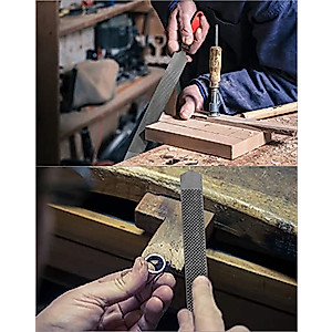 QWORK 14" Farrier Rasp File Double-Sided Hoof File, Farrier Hoof Rasp with Rubber Handle, Goat Rasp Pig Hoof File, Horse Equine Rasp Hoof, Horse Hooves and Pig Hooves, Improved Precision Edges