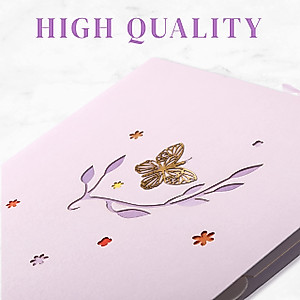 VUDECO Butterfly 3D Pop Up Happy Birthday Card Women Men Kid With Envelope Anniversary Card Wife Husband, Mothers Day Card Mom Greeting Card Wedding Thank You Card Thinking You Card Valentine Day Card