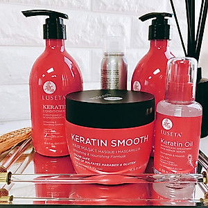 Luseta Keratin Shampoo and Conditioner & Hair Oil & Smooth Hair Mask