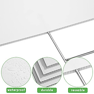 Tatuo 50 Pcs 18x24 Inches Large Blank Yard Signs with H Stakes Corrugated White Plastic Kit Includes 50 Lawn Signs 50 Metal H Stakes 10x16 Inches for Campaign Business Garage Rent