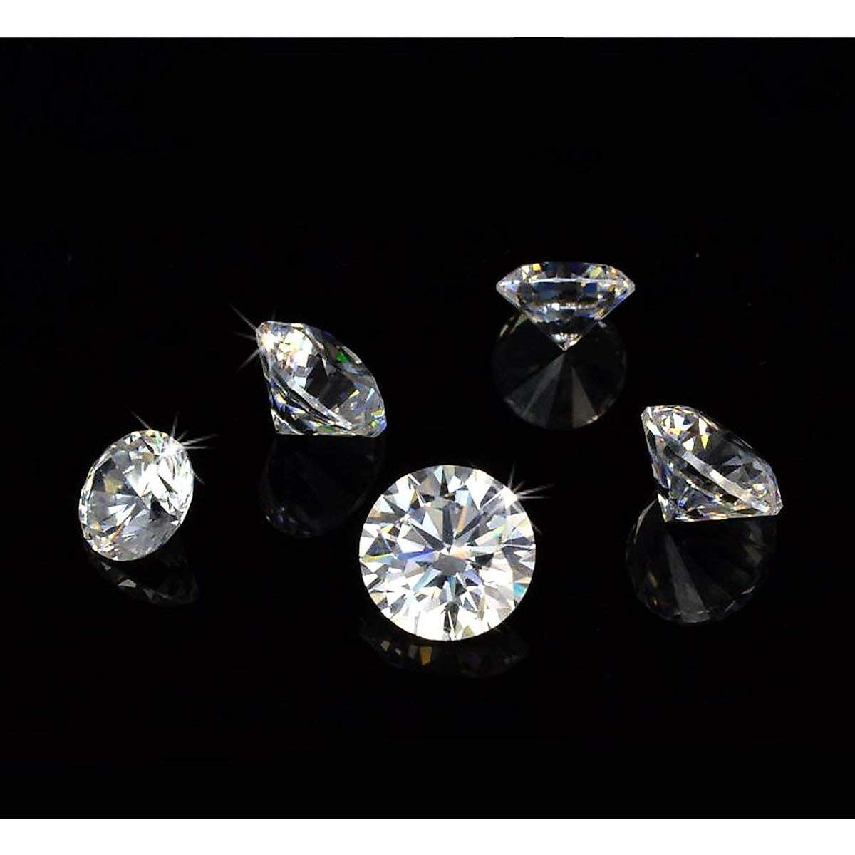 Realistic Top Grade 5 Stones Simulated Diamond Ring Stackable Solid 925 Silver 5ston7